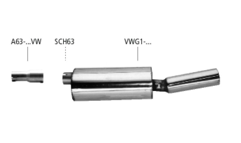 Bastuck Edelstahl Endschalldämpfer VW Scirocco 1 - DTM 2 x 70mm ...