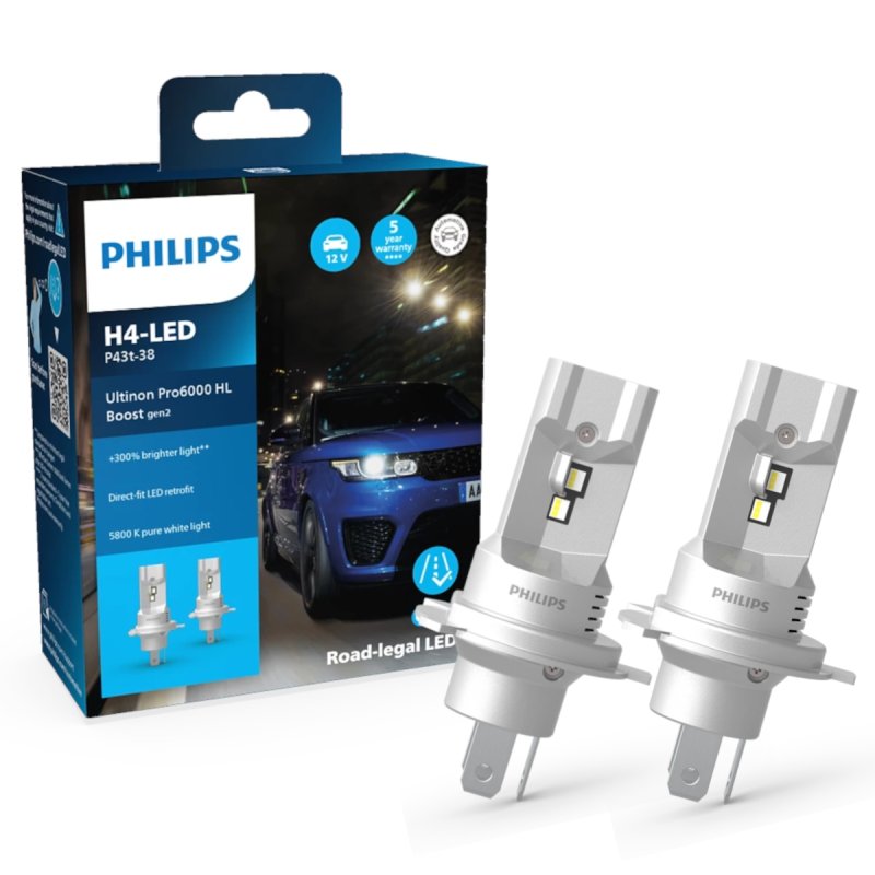 Philips Ultinon Pro6000 Boost Gen2 H4 LED +300% mit Zulassung ...
